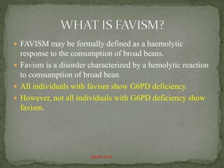 Glucose 6-phosphate dehydrogenase deficiency | PPTX