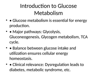 Glucose metabolism with flowchart made using ai | PPTX