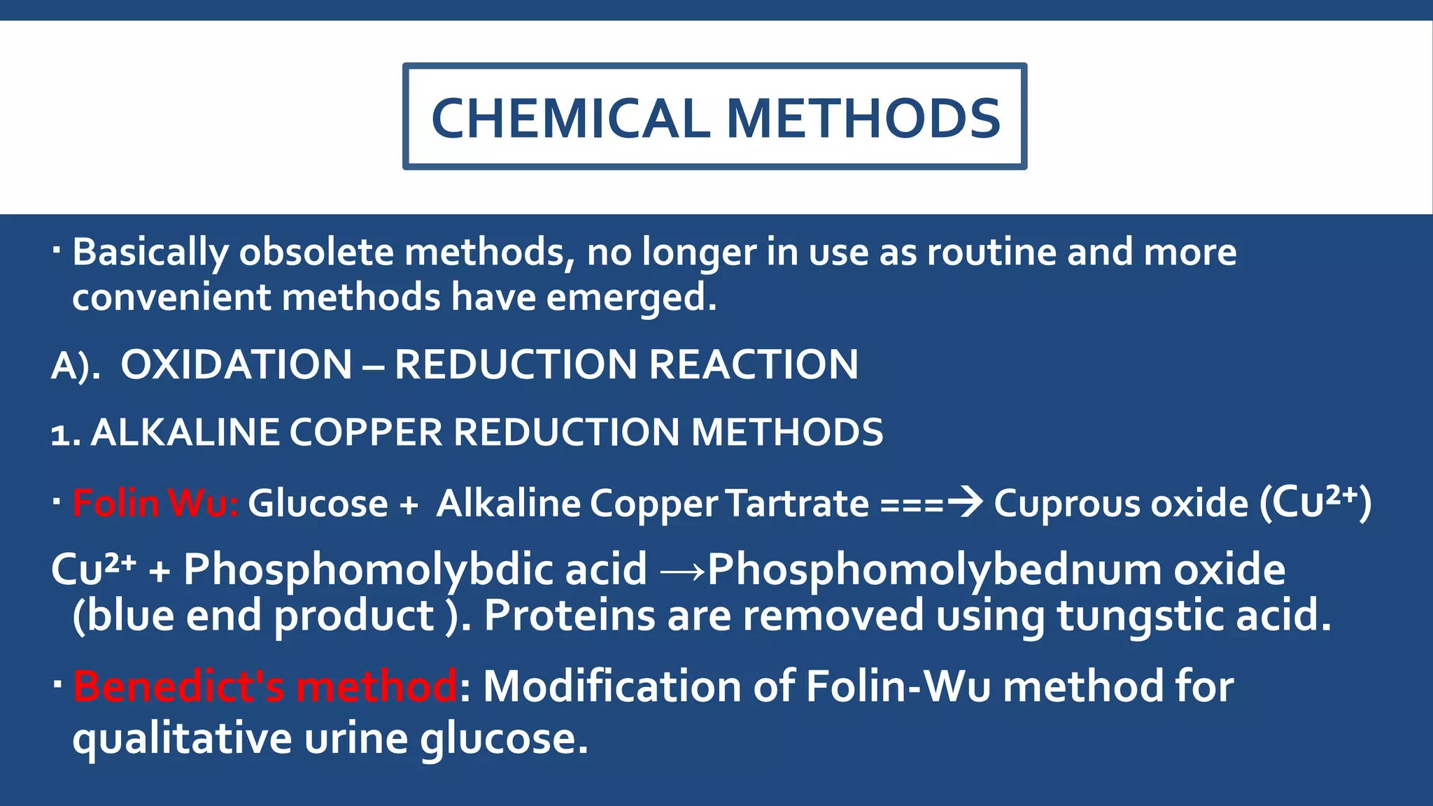 Glucose methodology in clinical chemistry | PPTX