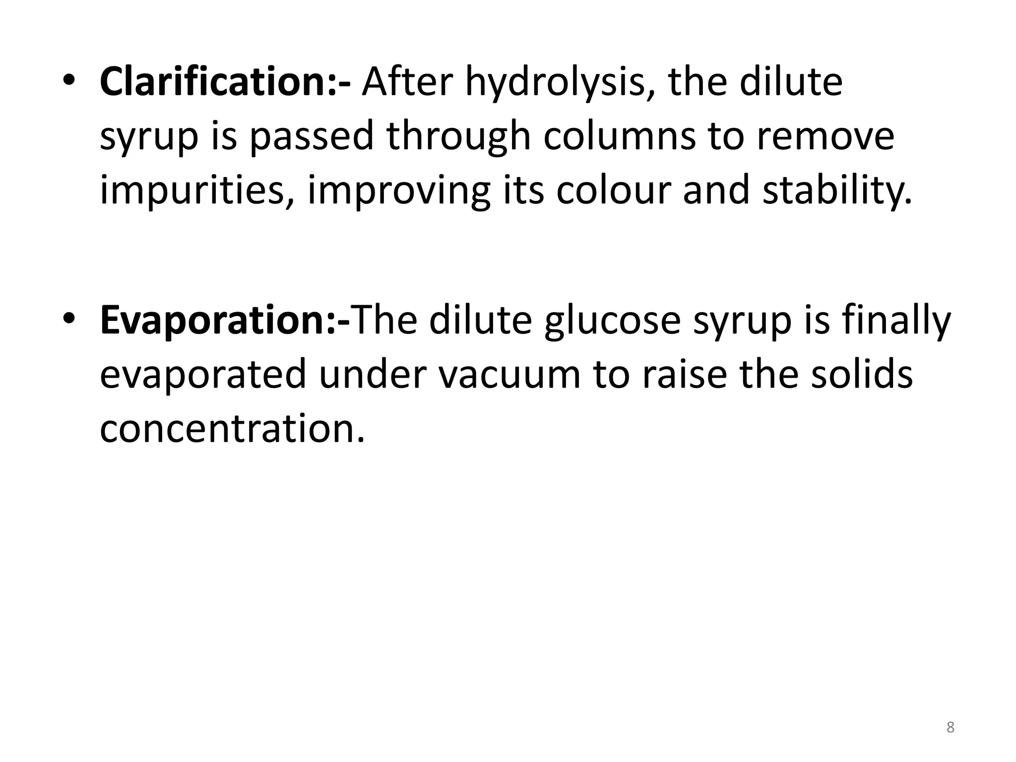 Glucose syrup and invert syrup Production | PPTX