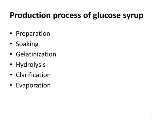Glucose syrup and invert syrup Production | PPTX | Chemistry | Science