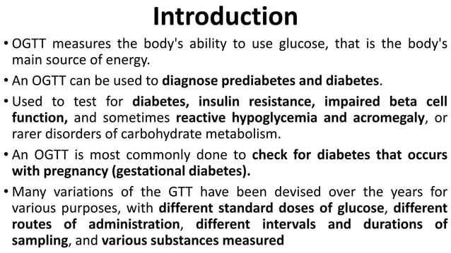 Glucose Tolerance Test.ppt | Diabetes | Diseases and Conditions