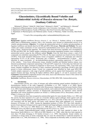 Glucosinolates, glycosidically bound volatiles and antimicrobial ...