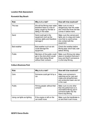 Location risk assesment | DOCX