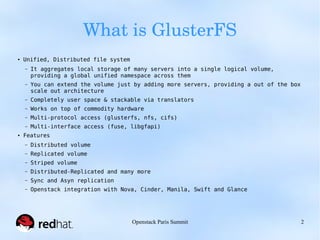 GlusterFS Cinder integration presented at GlusterNight Paris event ...
