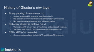Gluster dev session #6 understanding gluster's network communication layer | PPT