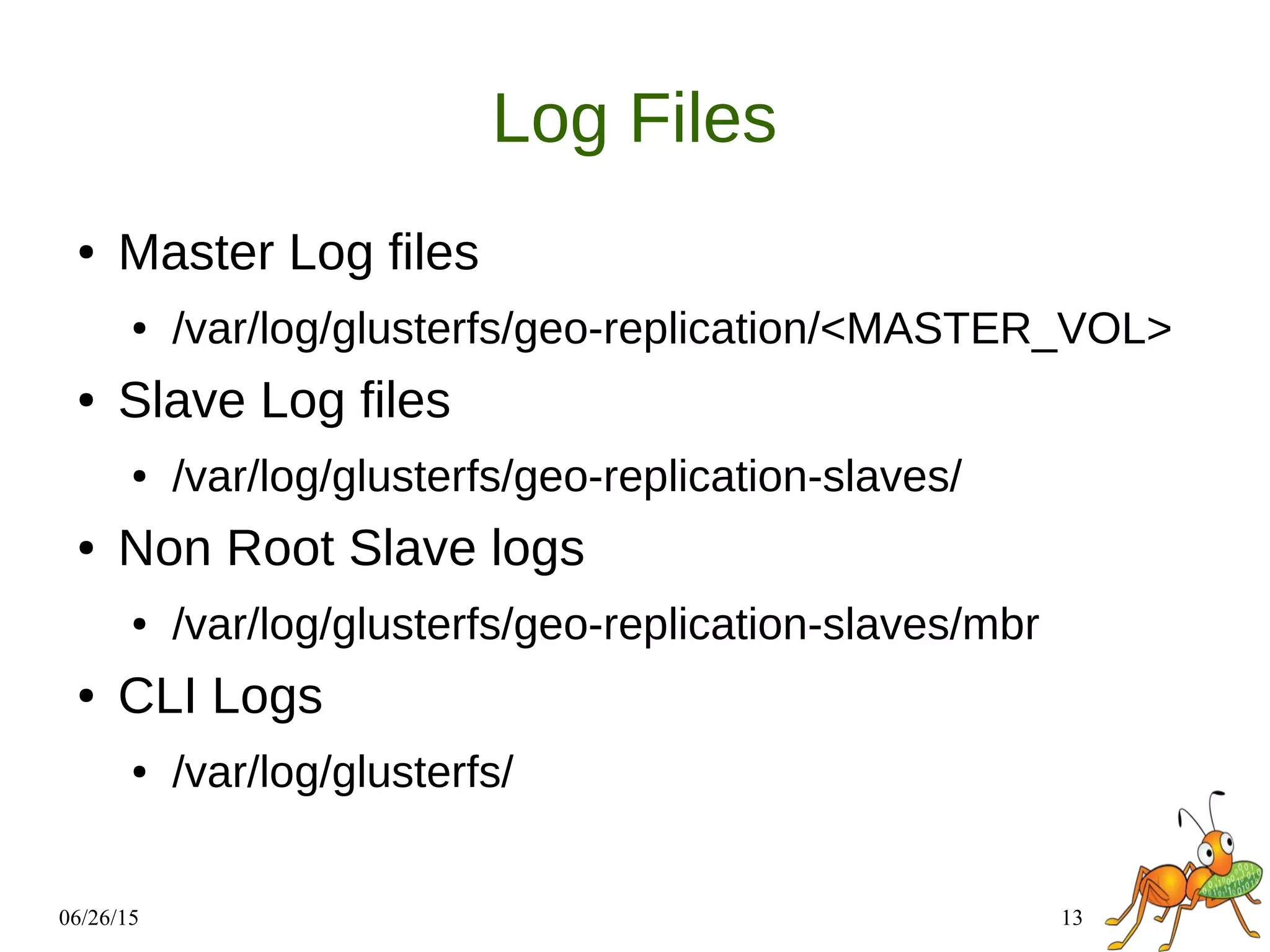 Geo-Replication and Disaster Recovery : Glusterfs | ODP