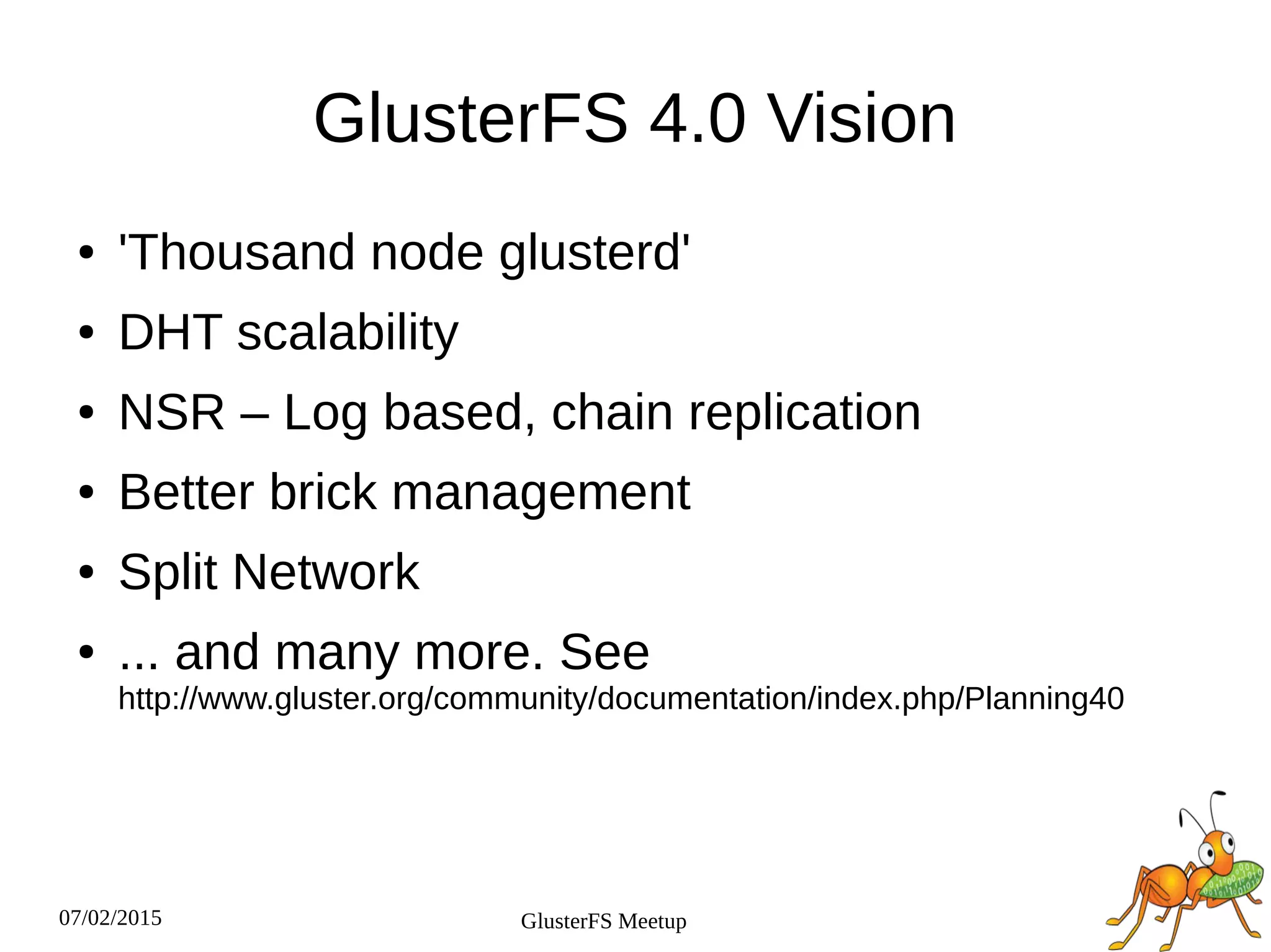 Gluster fs architecture_&_roadmap_atin_punemeetup_2015 | PDF