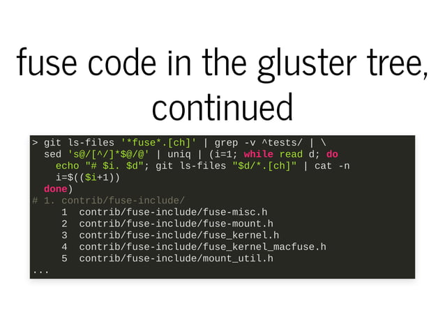 Glusterfs session #18 intro to fuse and its trade offs | PPT