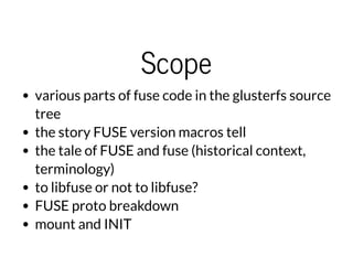 Glusterfs session #18 intro to fuse and its trade offs | PDF