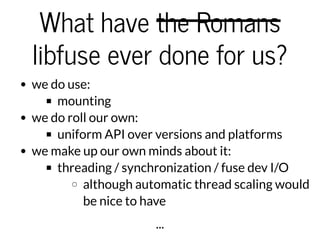 Glusterfs session #18 intro to fuse and its trade offs | PDF