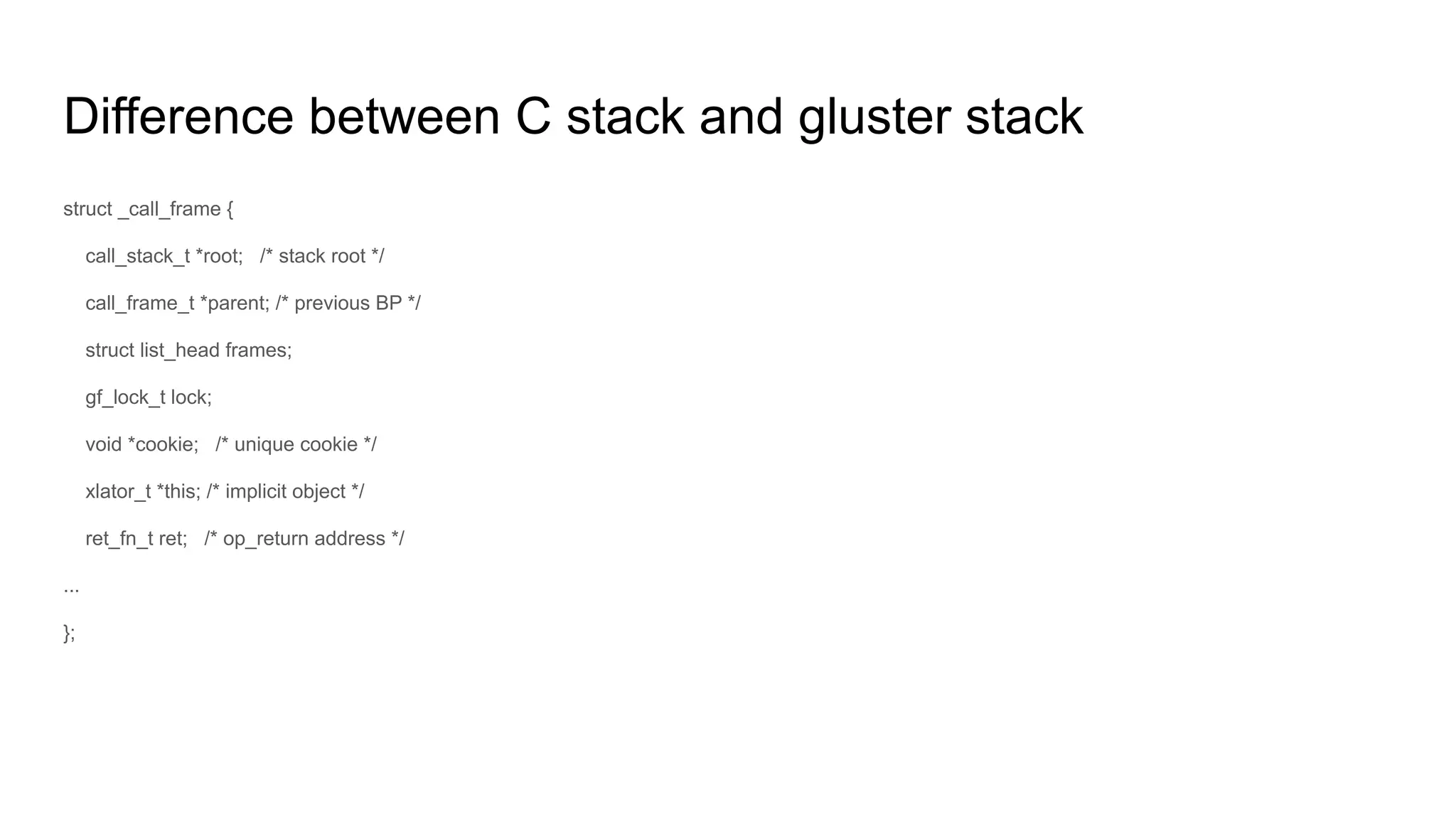 Glusterfs session #4 call frame and programming model | PPT