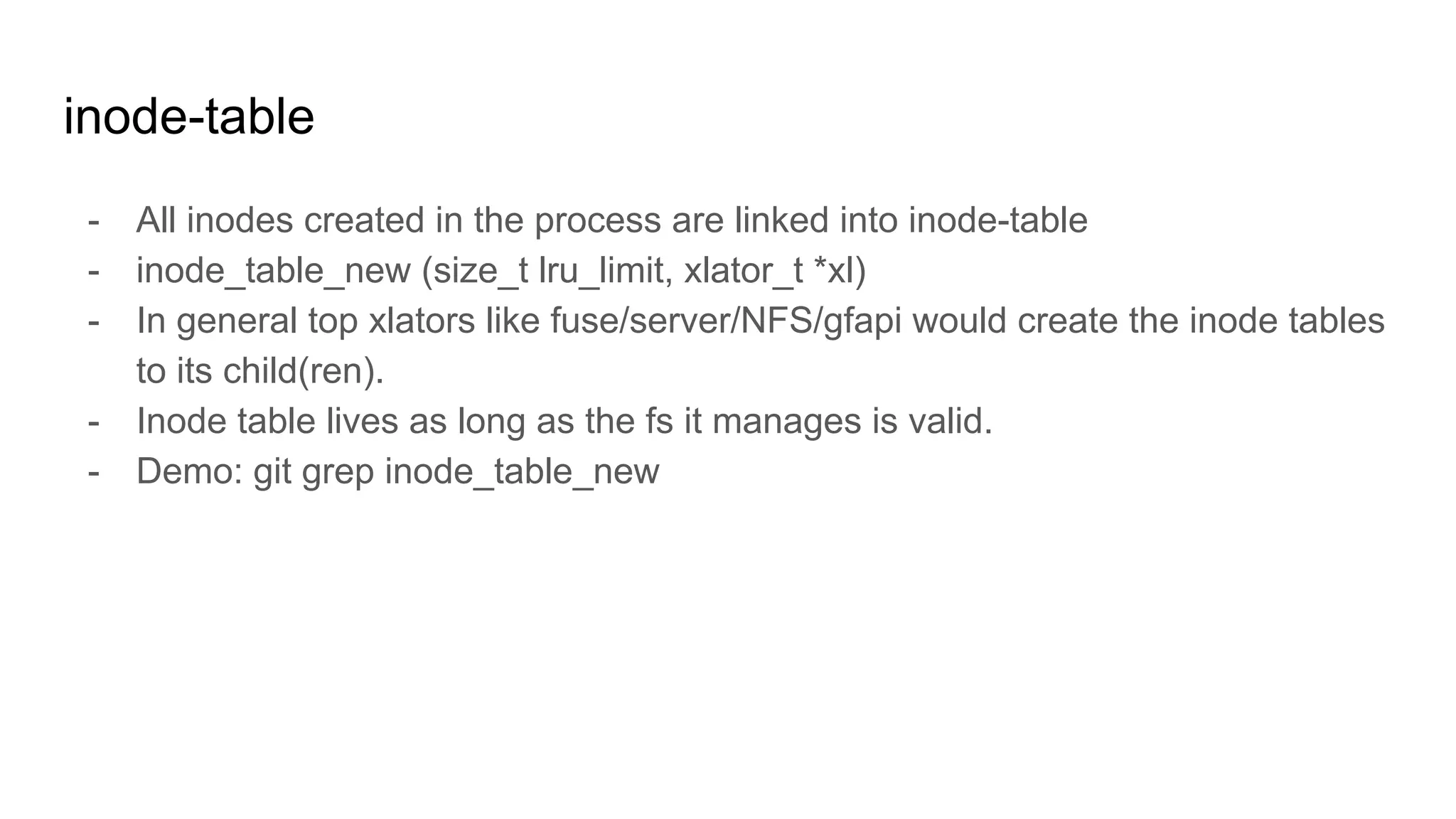 Glusterfs session #5 inode t, fd-t lifecycles | PPT