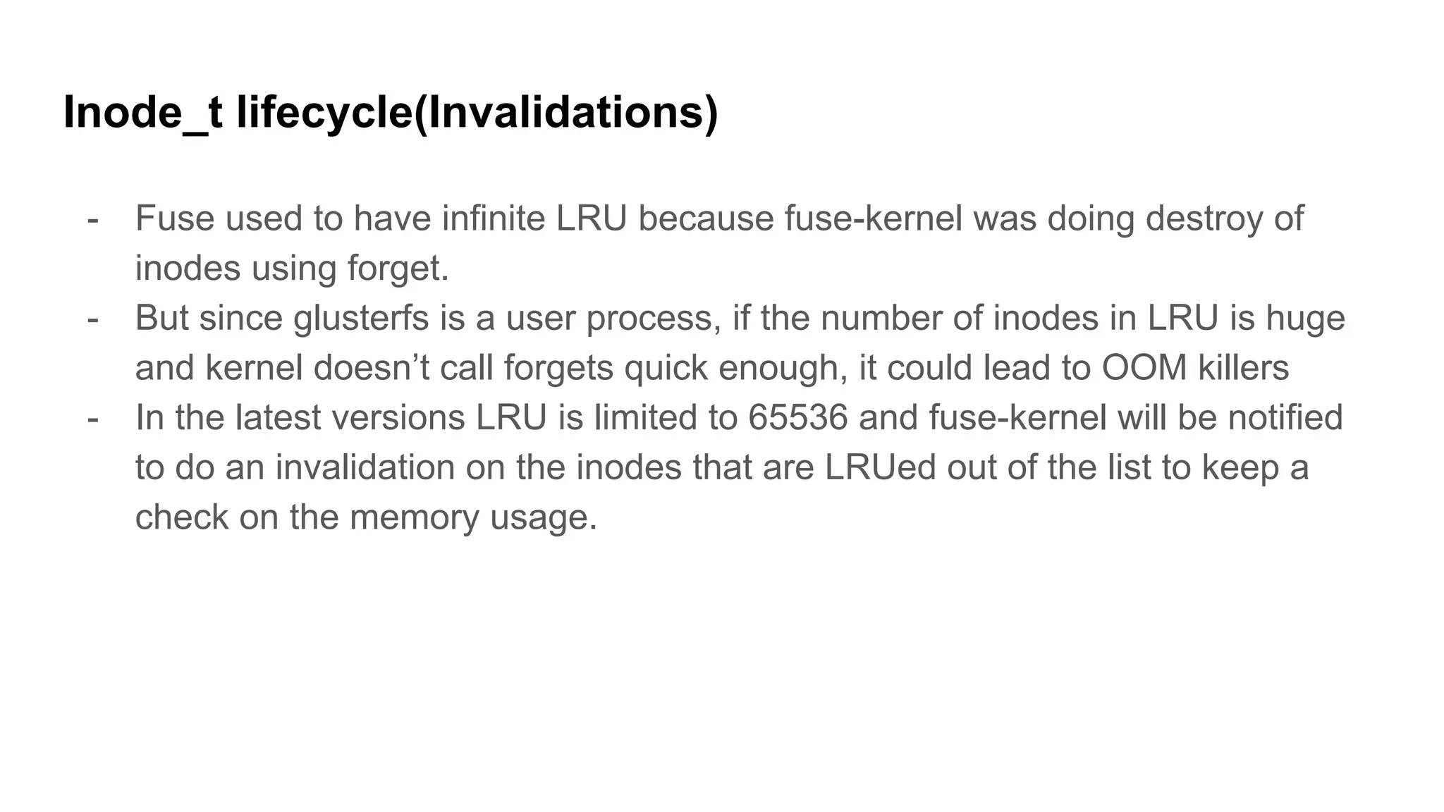 Glusterfs session #5 inode t, fd-t lifecycles | PPT