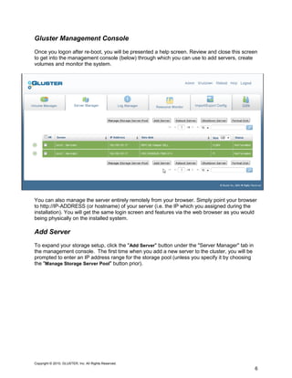 Gluster Storage Platform Installation Guide | PDF