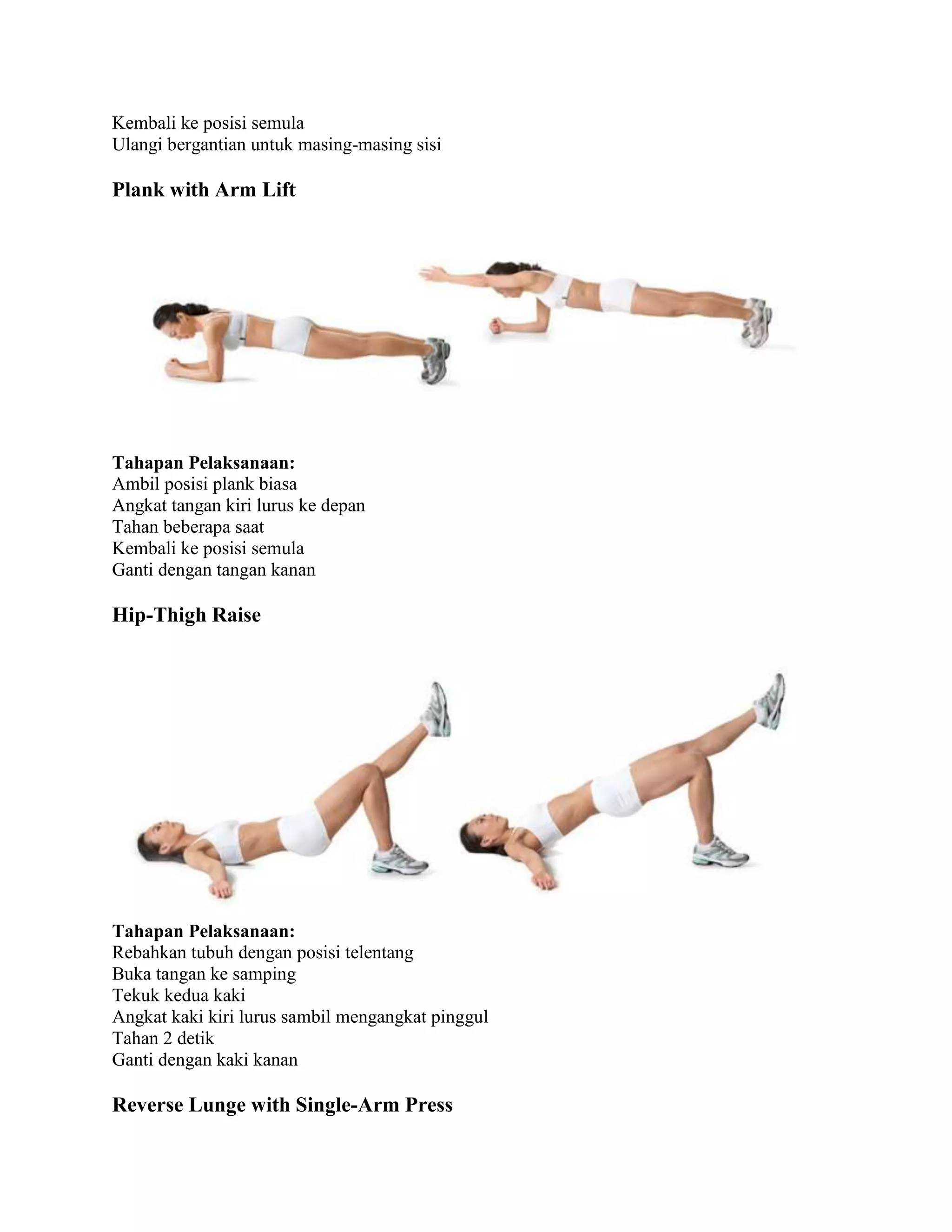 Glute bridge march (cara mengencangkan perut) | DOCX