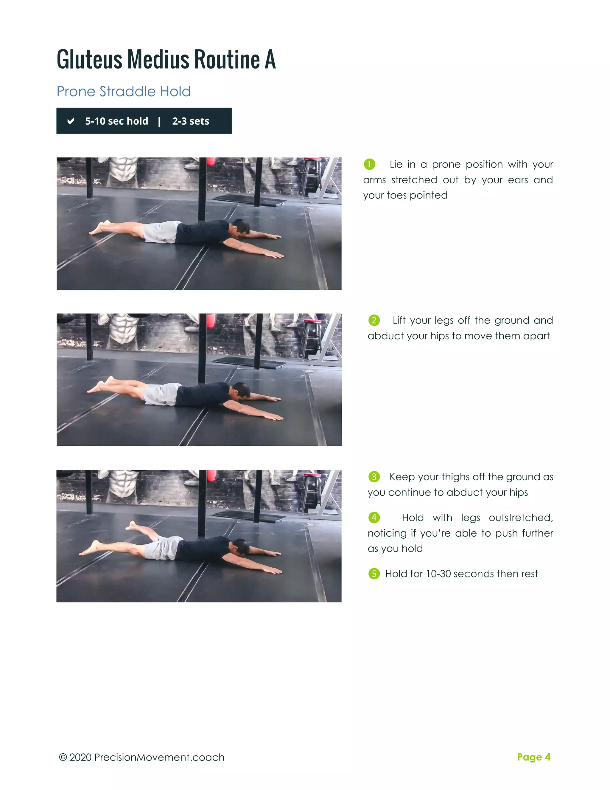 Gluteus medius-exercises-cheatsheet-p mc | PDF