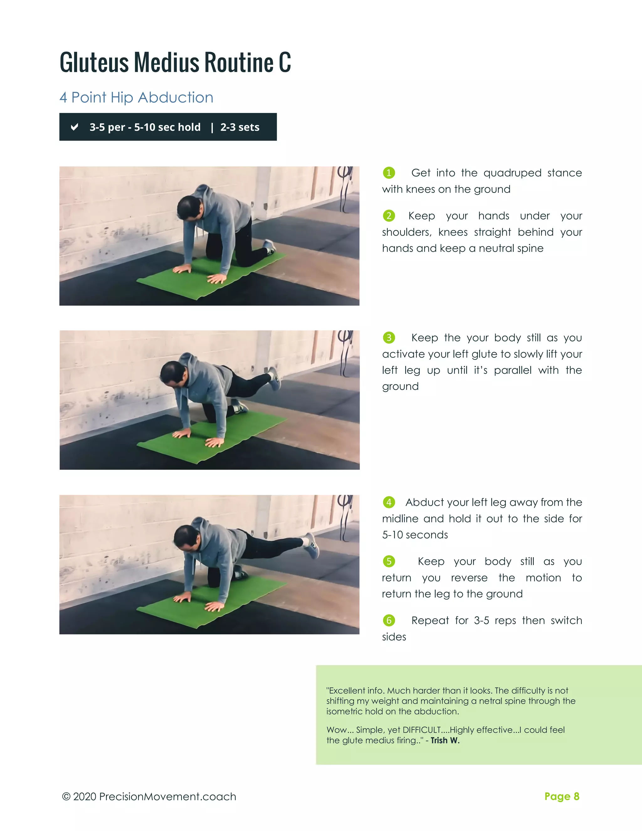 Gluteus medius-exercises-cheatsheet-p mc | PDF