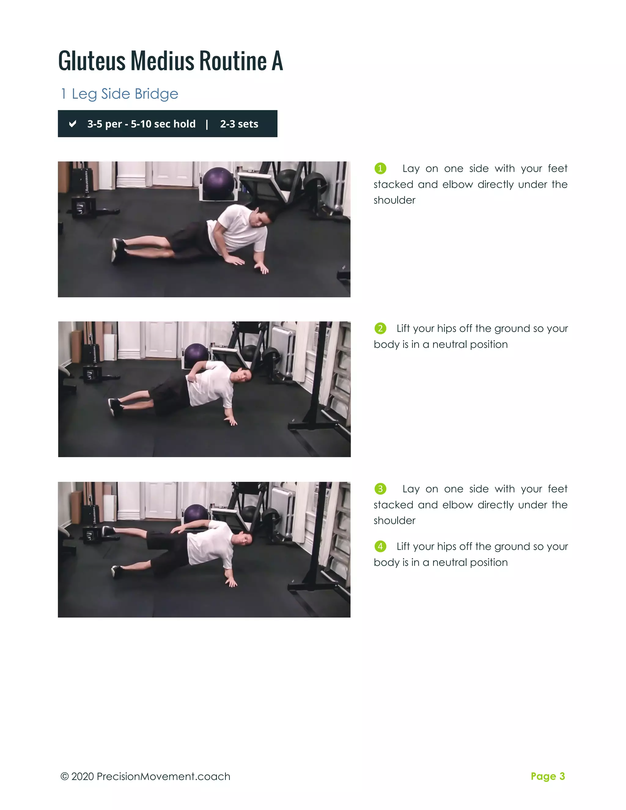 Gluteus medius-exercises-cheatsheet | PDF