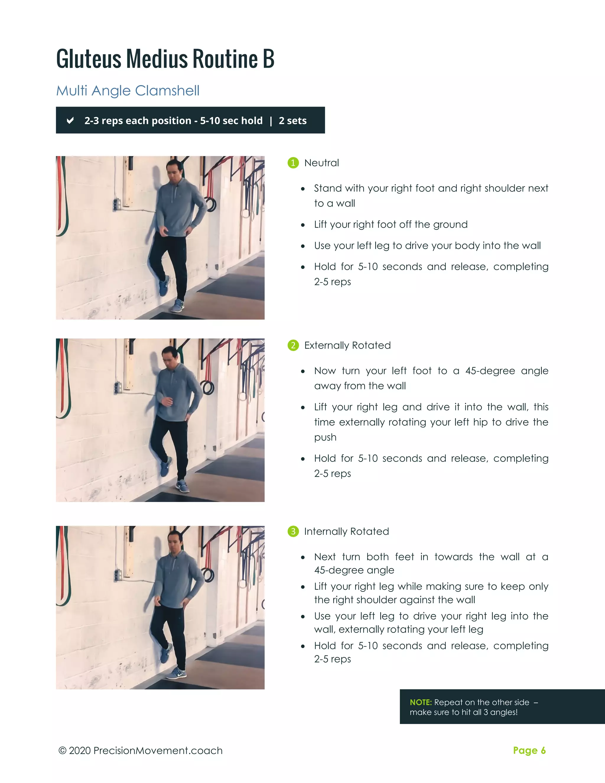 Gluteus medius-exercises-cheatsheet | PDF