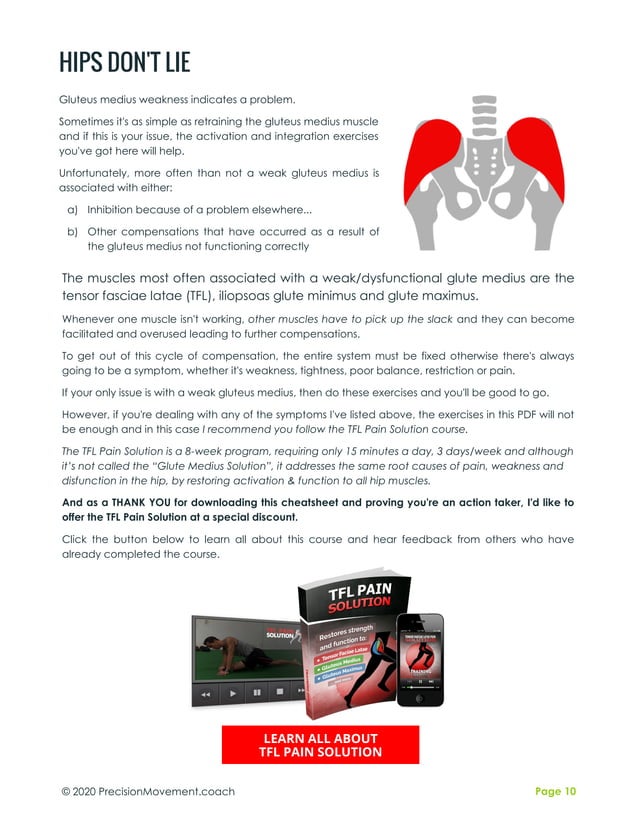 Gluteus medius-exercises-cheatsheet | PDF