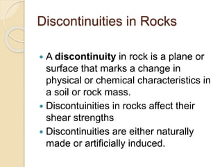 Behaviour Pattern of Slopes Tunnels in Discontinous Rock Media | PPTX