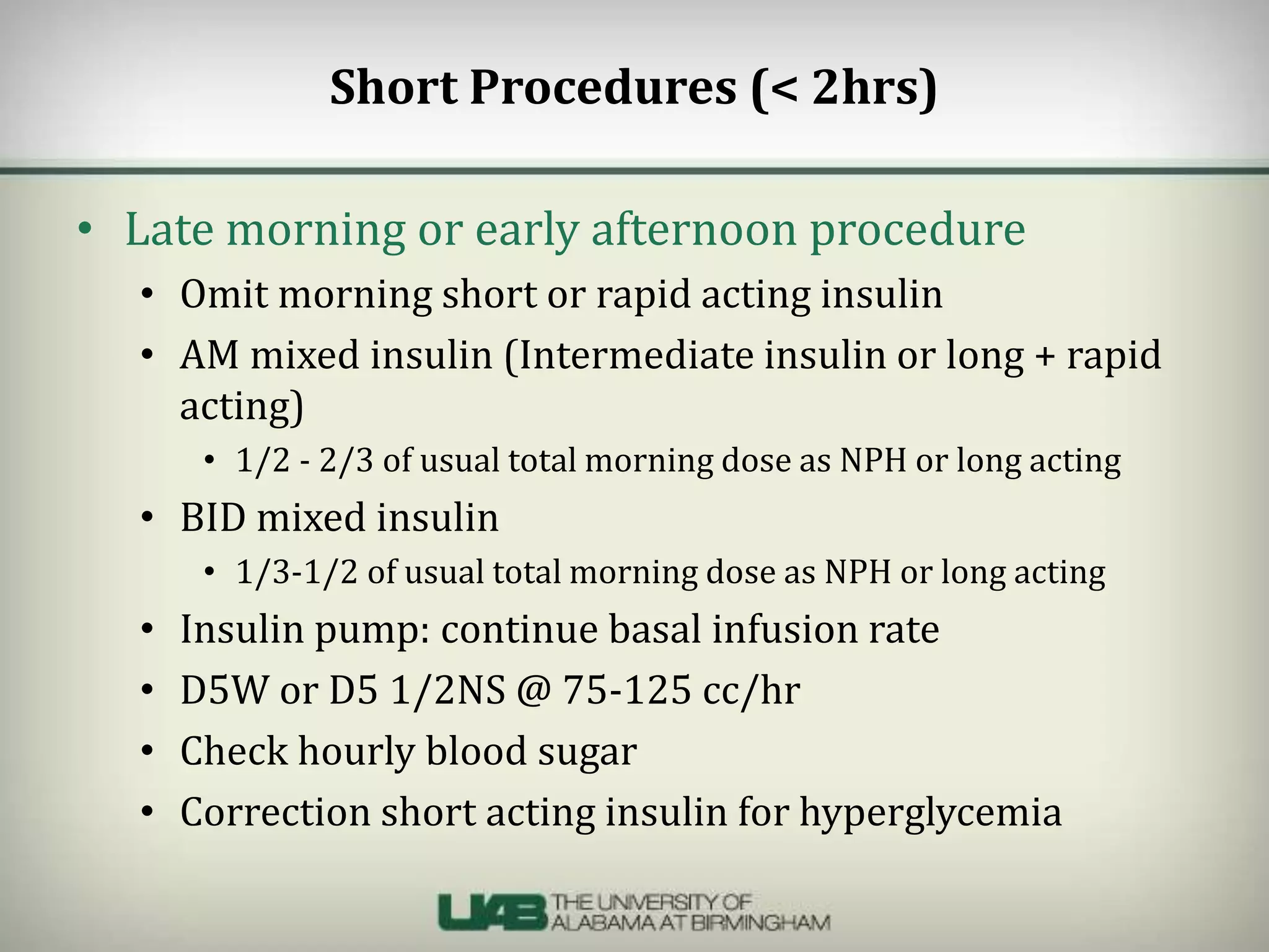 Perioperative Diabetes Management in Patients on Insulin | PPTX