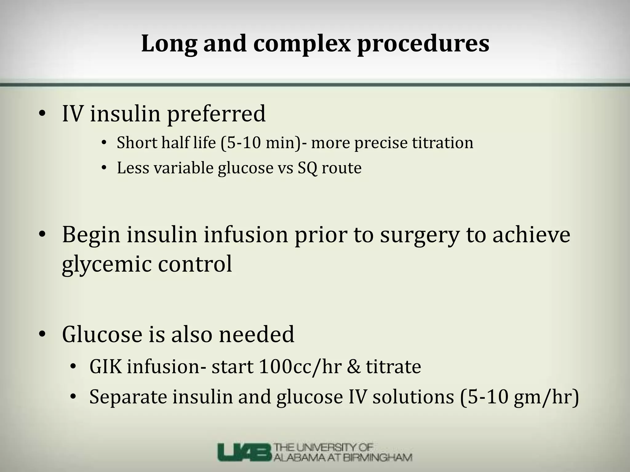 Perioperative Diabetes Management in Patients on Insulin | PPTX