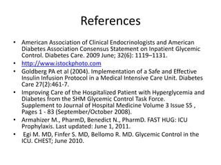Glycemic control in the Intensive Care Units | PPTX
