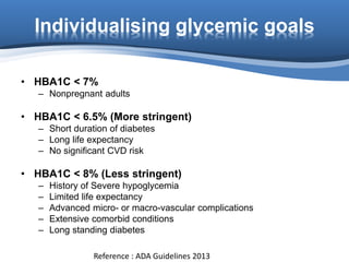 Glycemic goals in diabetics | PPTX