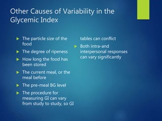 Glycemic index and diabetes | PPTX