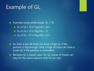 Glycemic index and diabetes | PPTX