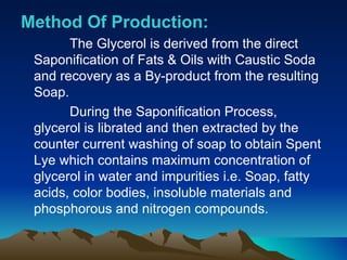 Glycerine distillation plant By Muhammad Fahad Ansari 12IEEM14 | PPT