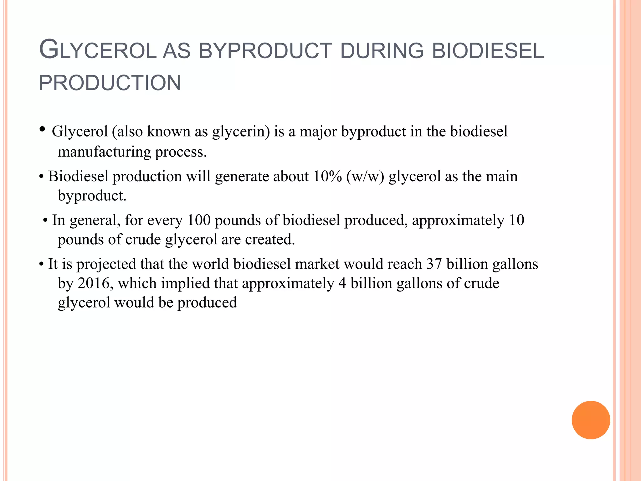 Microbial production of glycerol | PPTX