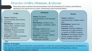 GLYCINE GABA GLUTAMATE - CNS Neurotransmitters | PPTX