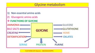 Glycine metabolism & its clinical significance | PDF