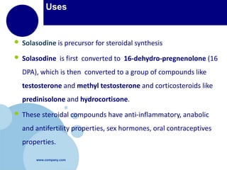 Glyco alkaloids solanum | PPTX