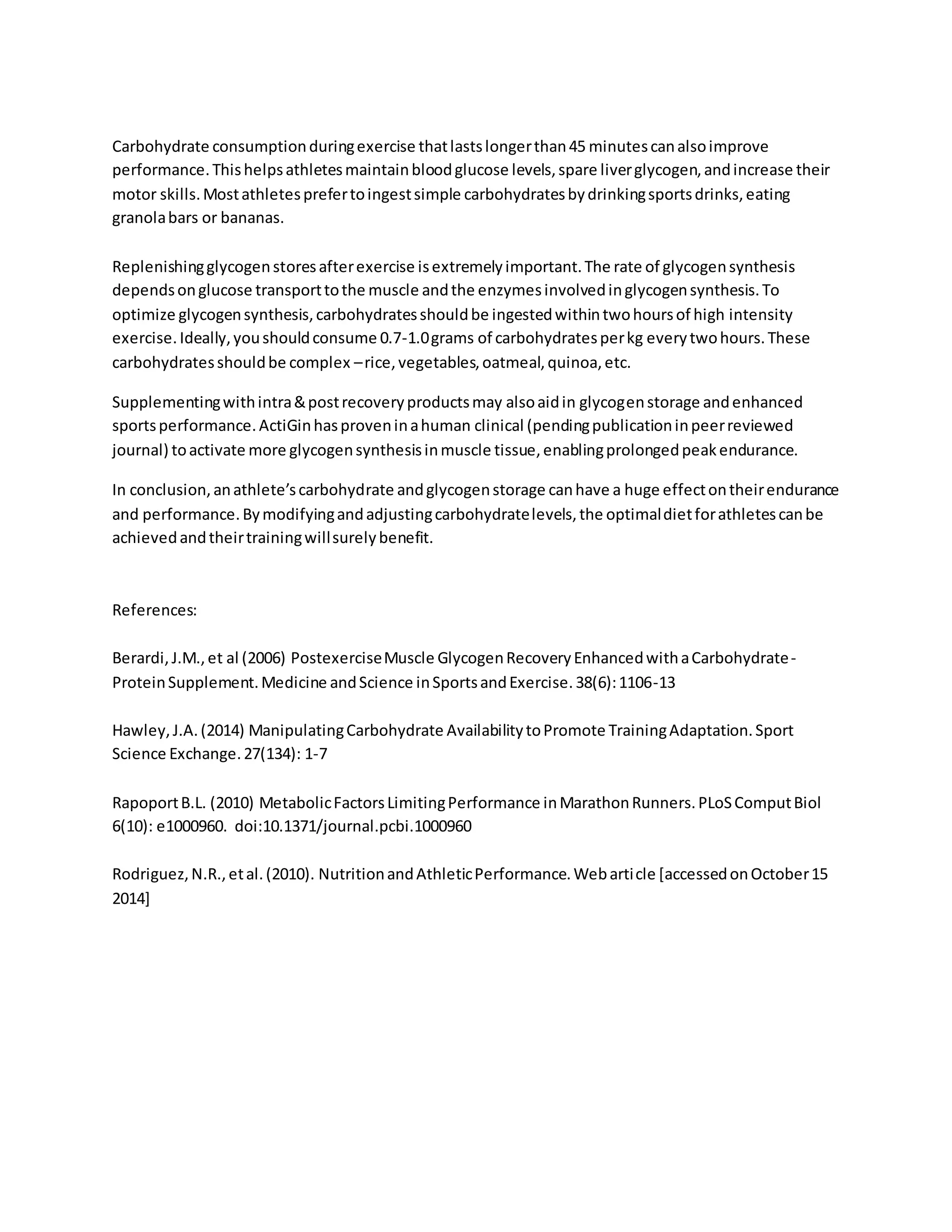 Glycogen and athletic performance | DOCX