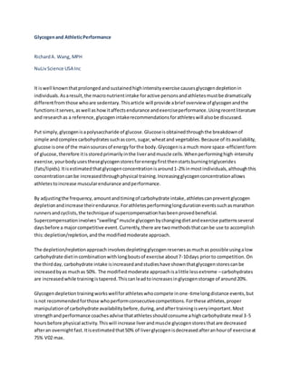Glycogen and athletic performance | DOCX