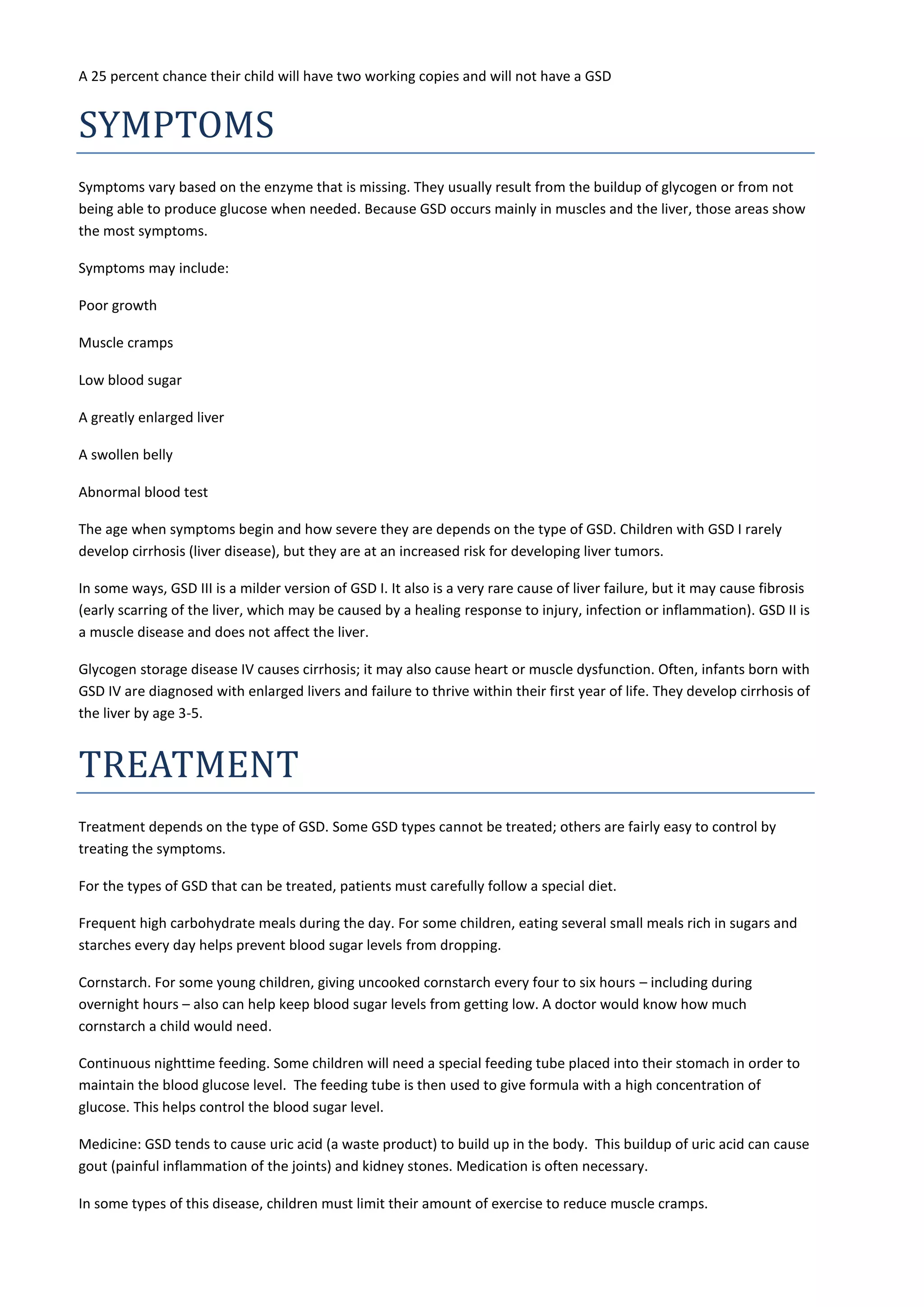 Glycogen storage disease (types, causes, symptoms and treatment) | PDF