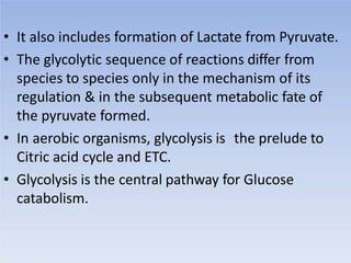 glycolysis and its phase and pathway regulations | PPTX