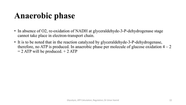 Glycolysis, ATP Calculation and Regulation.pptx | Endocrine and Metabolic Diseases | Diseases ...