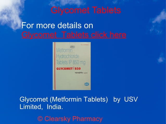 Glycomet (Metformin Tablets) | PPT