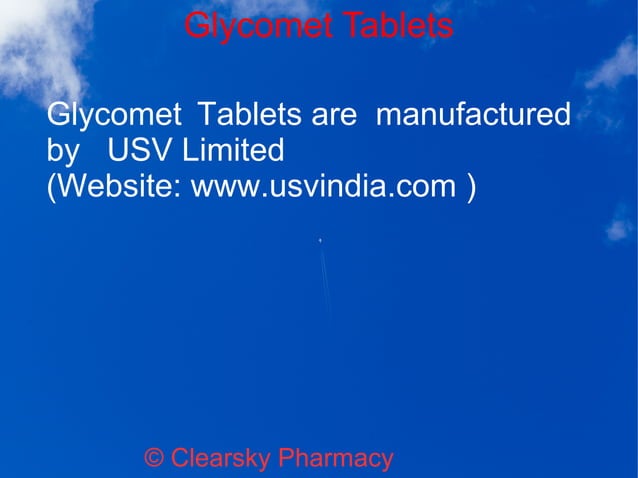 Glycomet (Metformin Tablets) | PPT