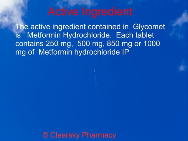 Glycomet (Metformin Tablets) | PPT