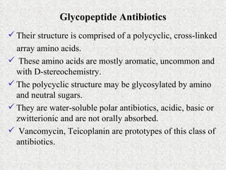 Glycopeptide And Peptide Antibiotics | PPT