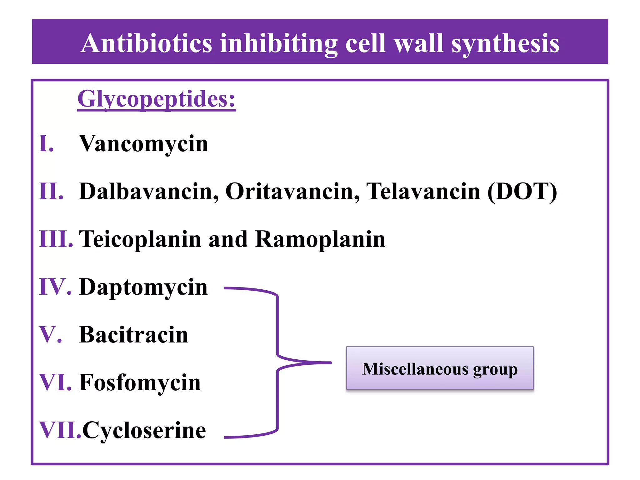 Glycopeptide antibiotics dr. johan | PPTX