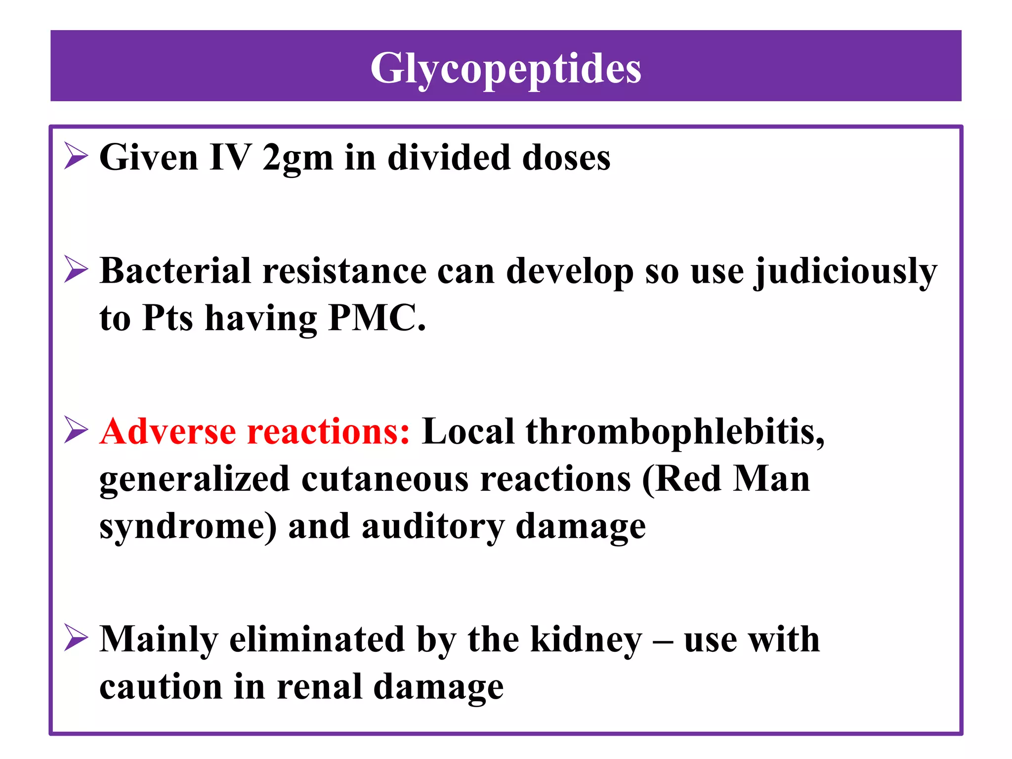 Glycopeptide antibiotics dr. johan | PPTX