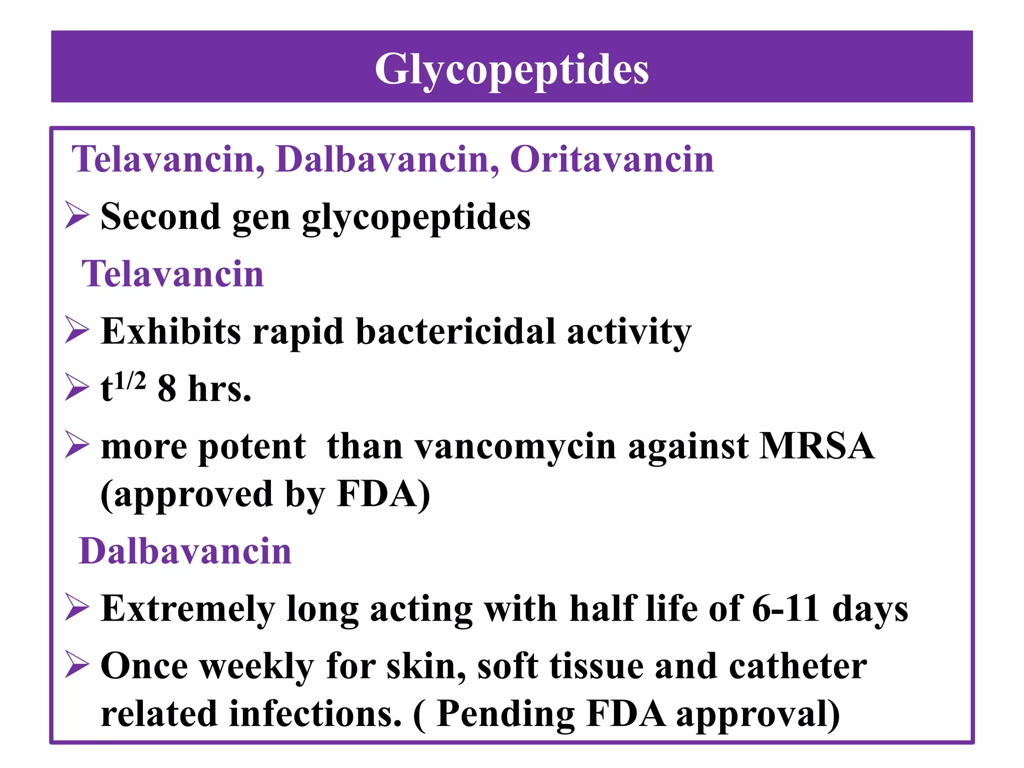 Glycopeptide antibiotics dr. johan | PPTX