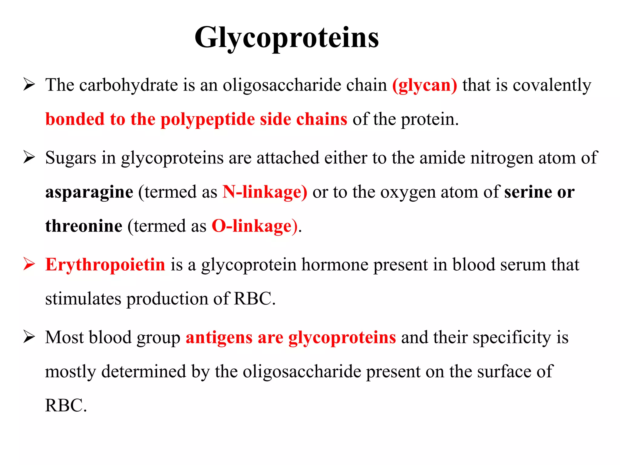 Glycoproteins and lectin ( Conjugated Carbohydrate) | PPTX